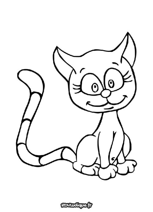 Coloriage chat - Dessin chat a imprimer - 2 - RDVLudique