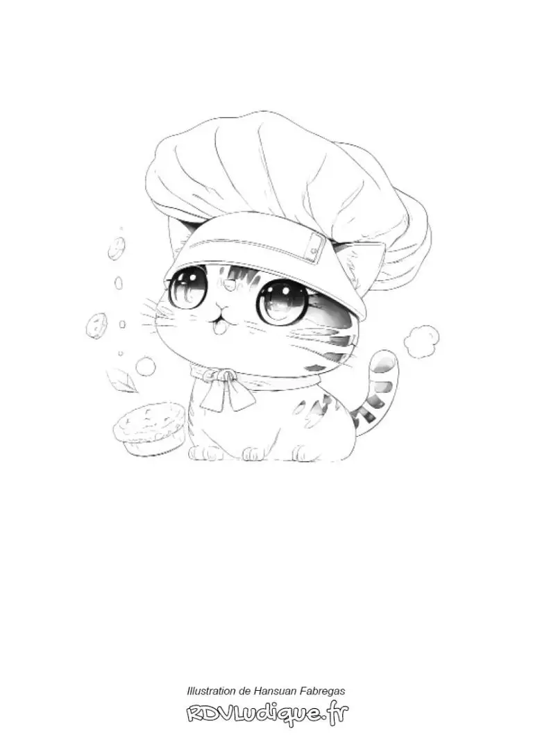 Coloriage chat - Dessin chat a imprimer - 14 - RDVLudique