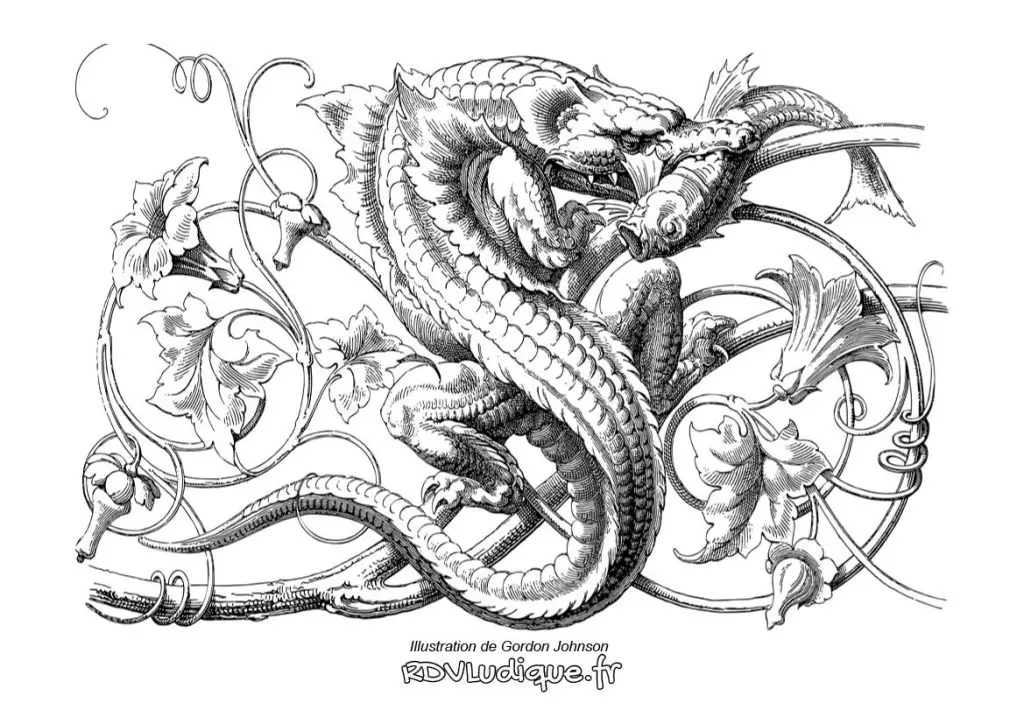 Coloriage dragon - Dessin dragon a imprimer - 6 - RDVLudique