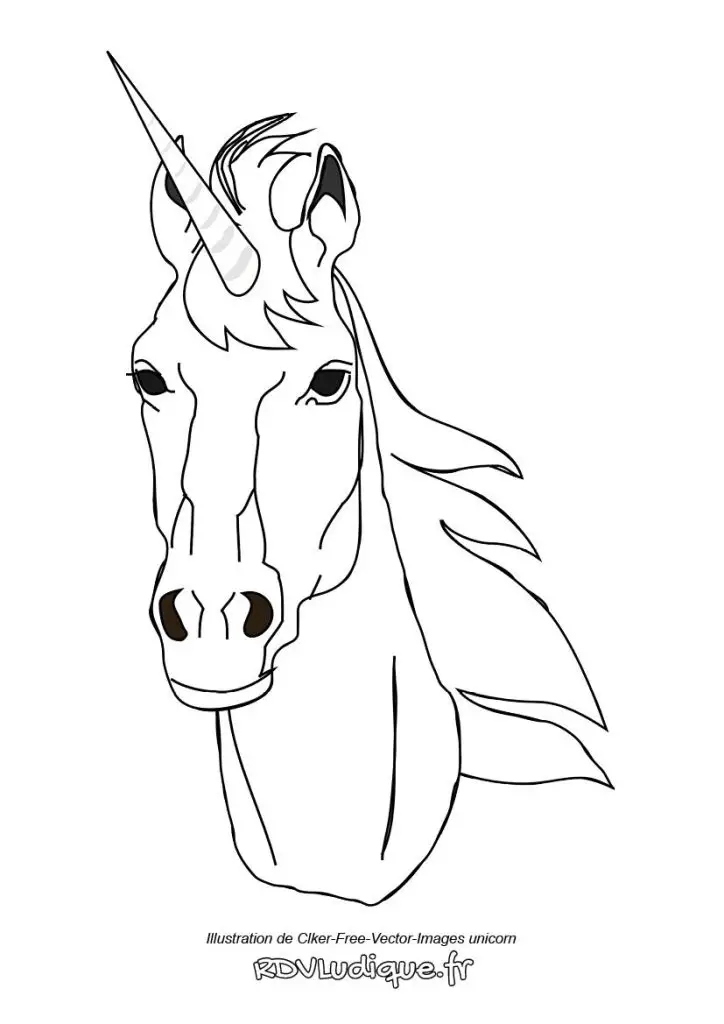 Coloriage licorne - Dessin licorne a imprimer - 9 - RDVLudique