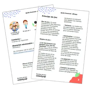 Jeu Quiz Inversé "Ziuq" - Thème Vie quotidienne #1 - RDVLudique